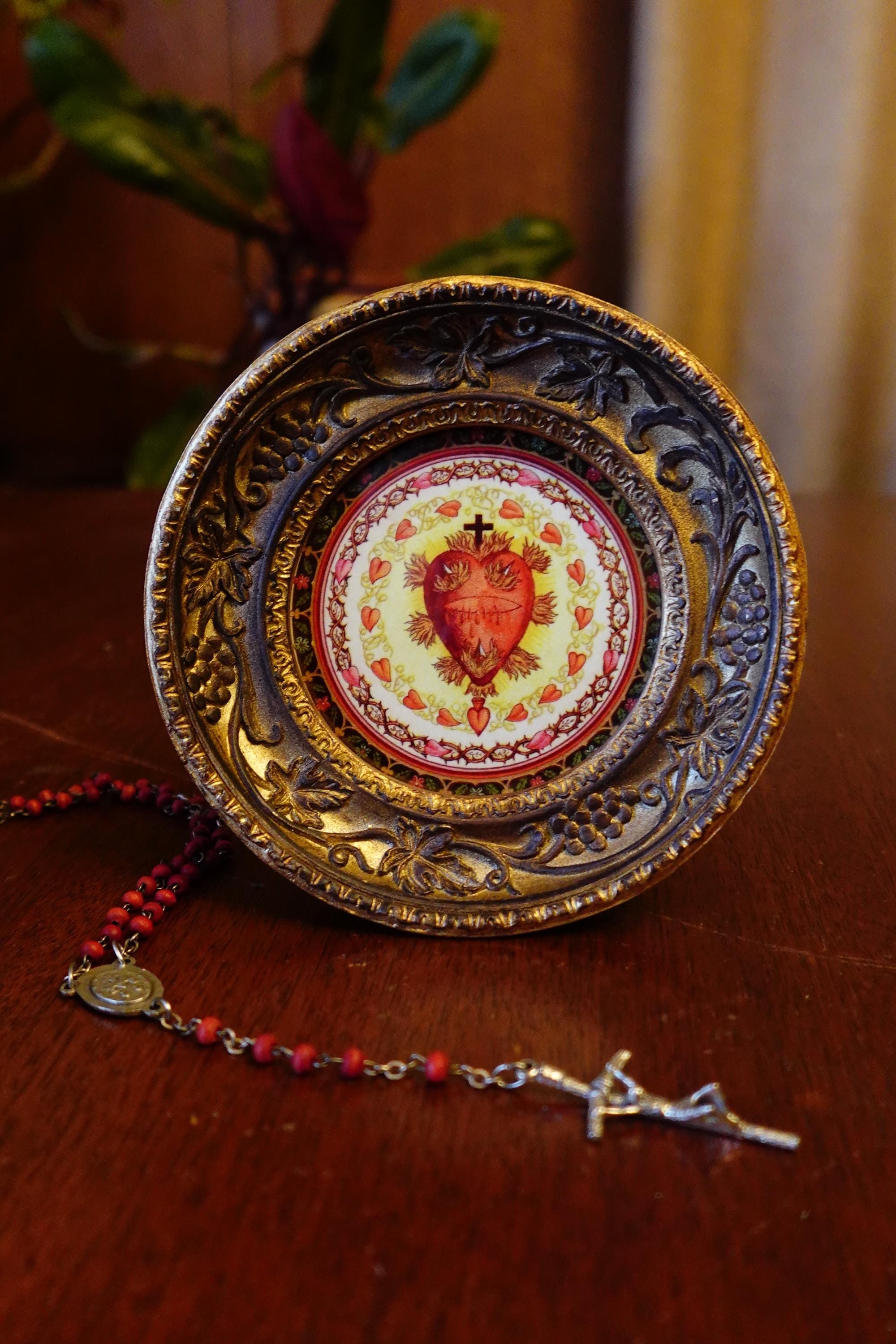 New! Sacred Heart – Saint Margaret Mary Alacoque’s – Framed 4.25x4.25 ...