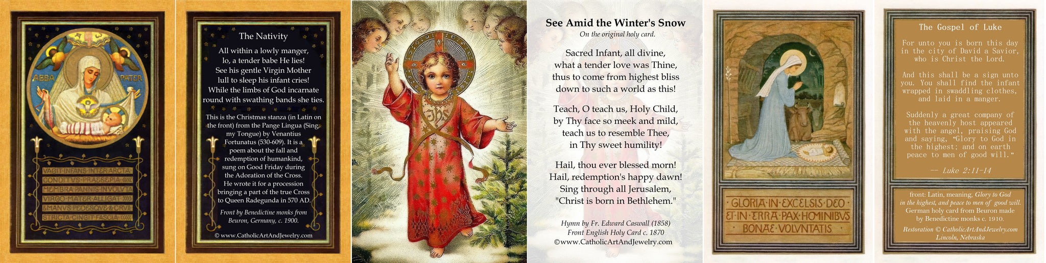 Christmas Holy Cards – Set of 48 Restored Vintage Holy Cards (2x24 ...