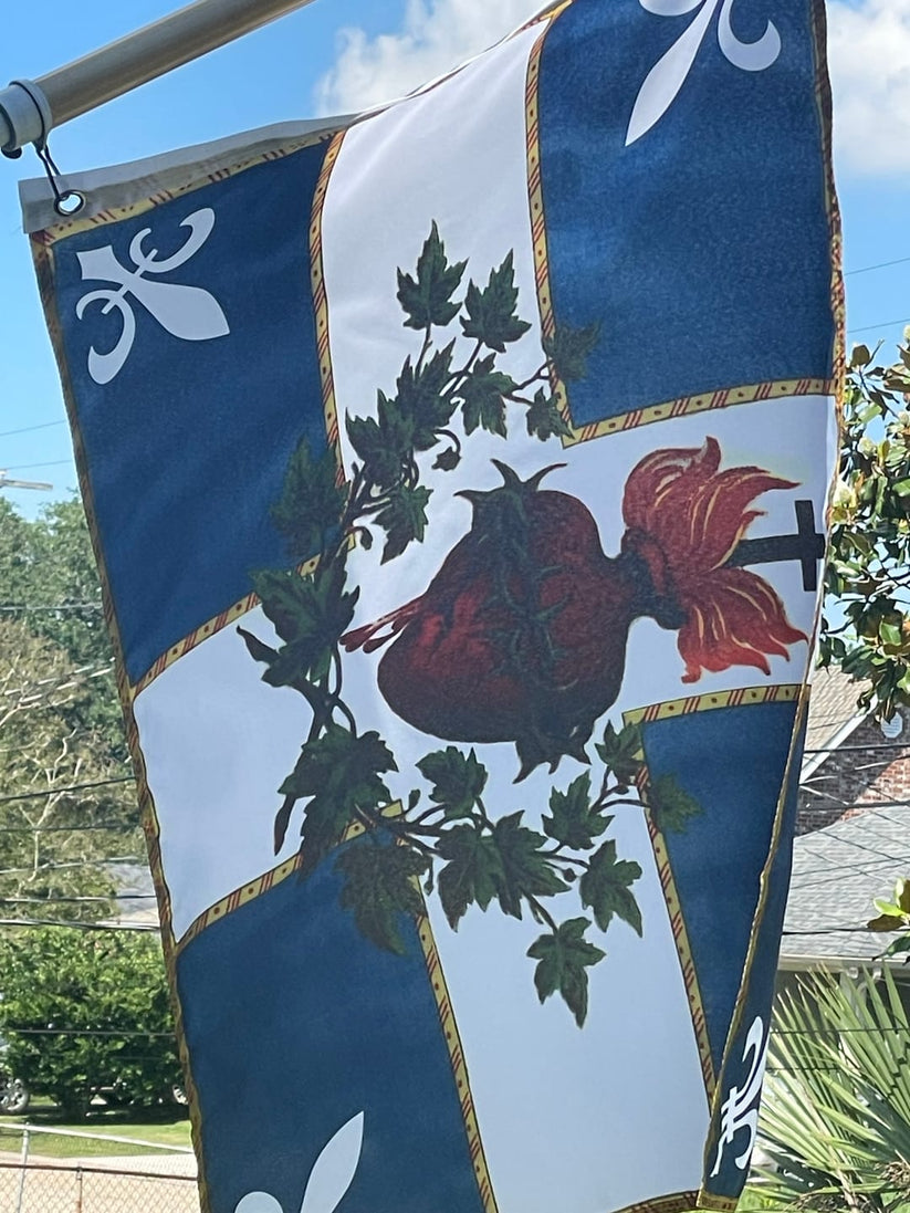 New Sizes! Flag of the Sacred Heart – Blue - Indoor/outdoor Flag – Pol ...