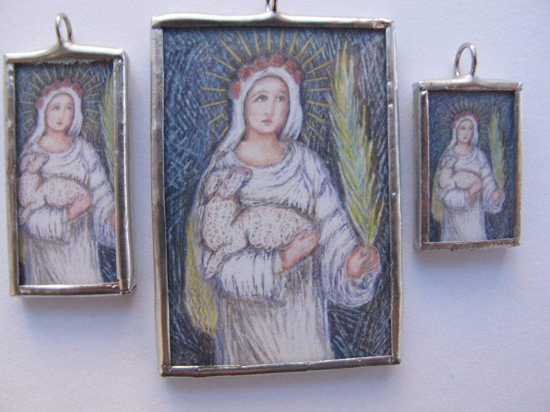 Agnes Ornament or Pendant – Catholic Art and Jewelry