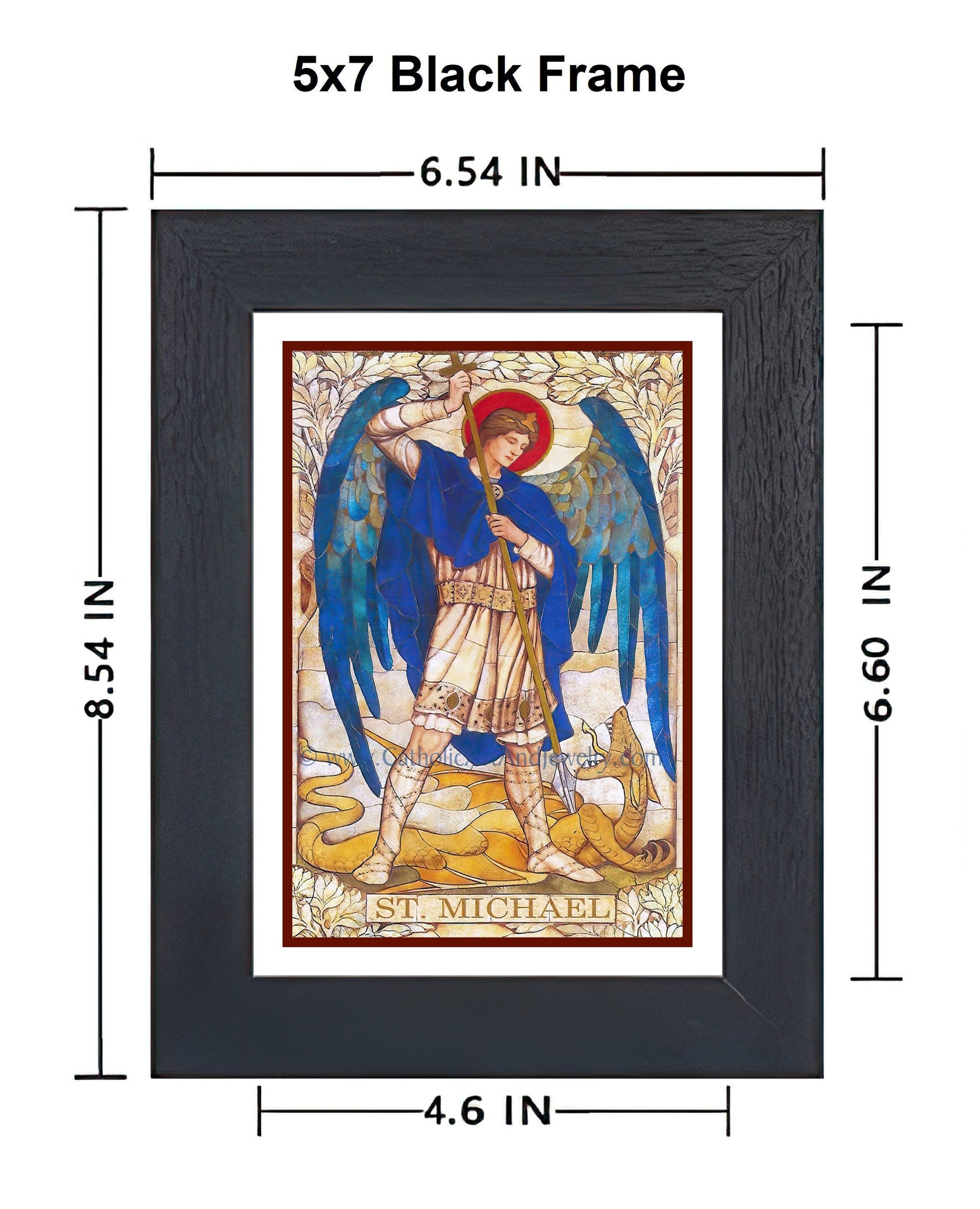 Archangel Michael – based on a Vintage Stained Glass Window – Art Nouv ...