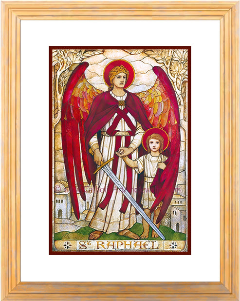 Archangel Raphael – from a Vintage Stained Glass Window – Art Nouveau ...