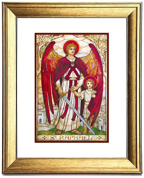 Archangel Raphael – from a Vintage Stained Glass Window – Art Nouveau ...