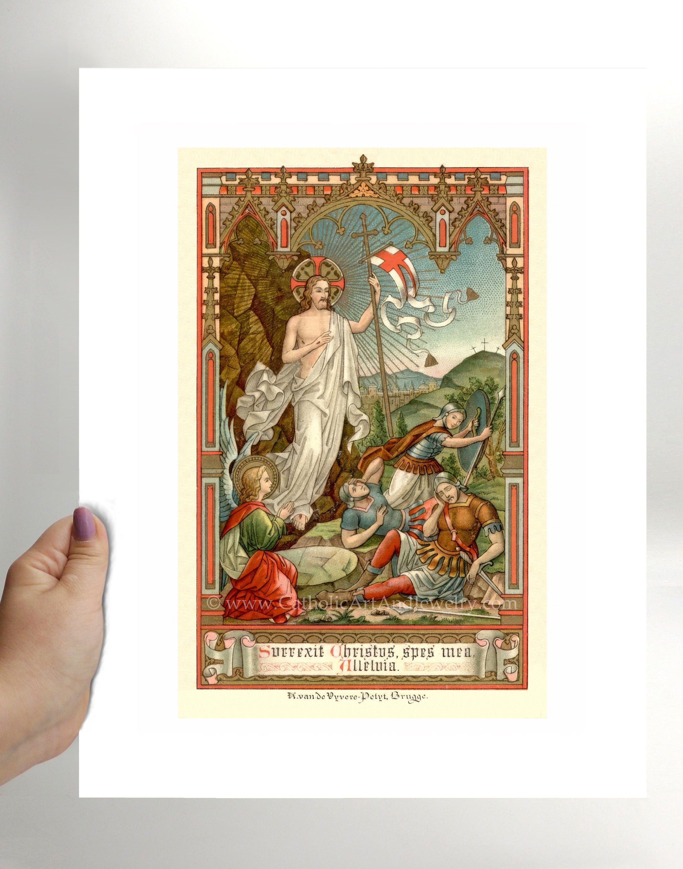 Resurrection of Christ – based on a Vintage Holy Card – Catholic Art P ...