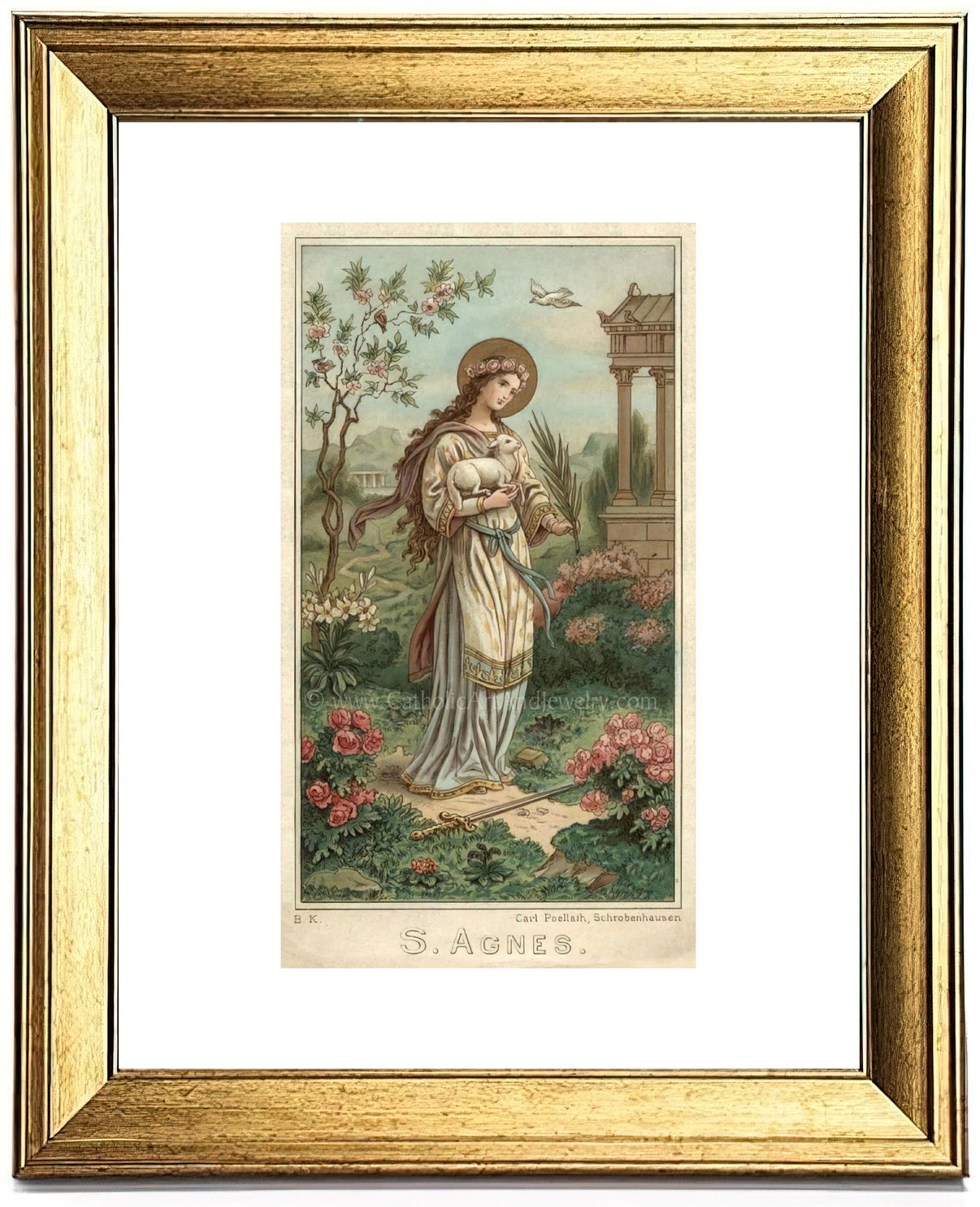 St. Agnes of Rome – 3 sizes – Based on a Vintage Holy Card – Catholic ...